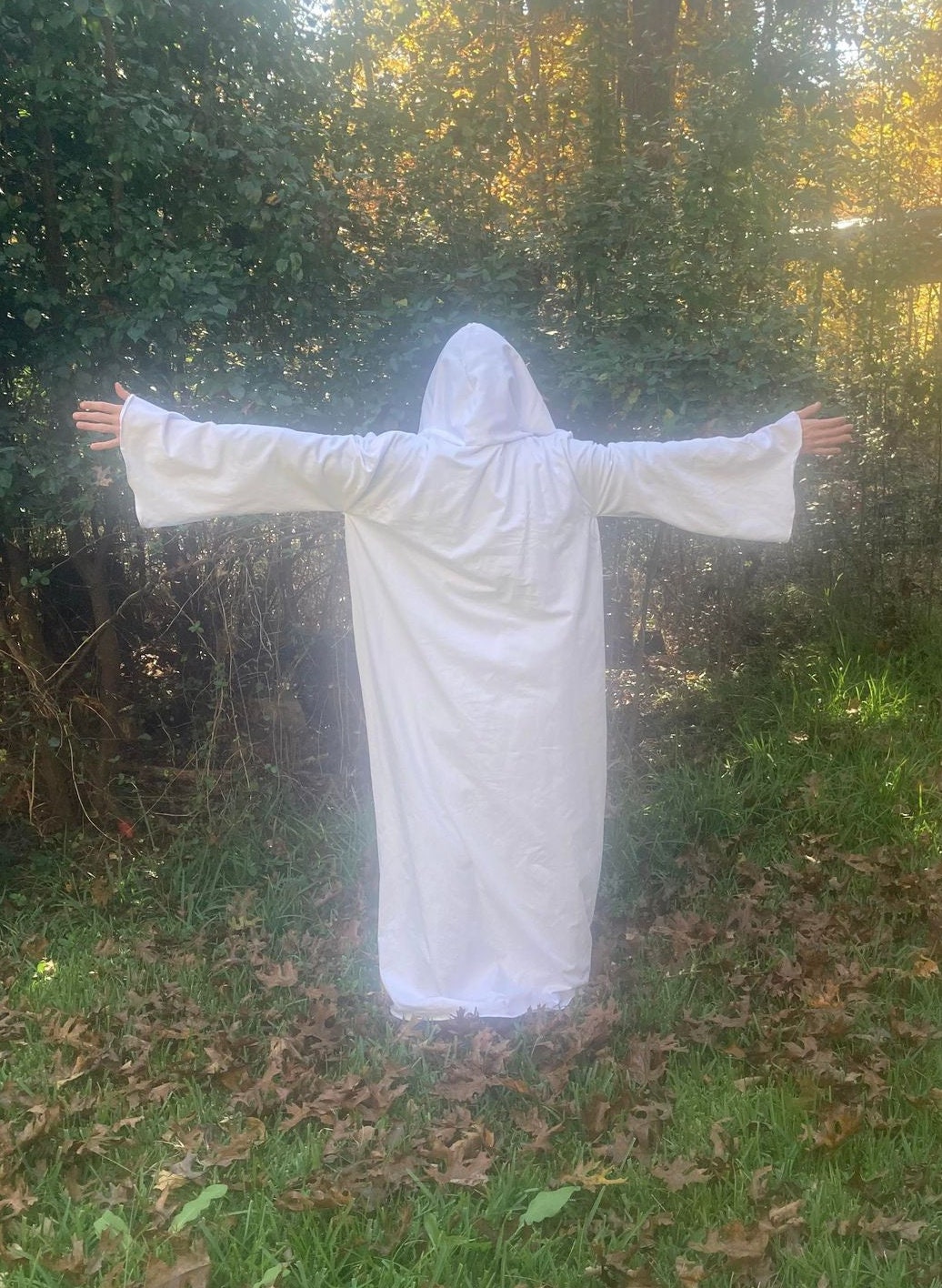 White Tau Robe Witch Wizard Magician Ceremonial Ritual Gothic Witchy ...