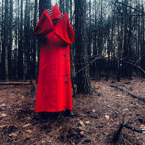Red Tau Robe Magician Occult Robe Stage Costume Wizard Robe Red Cotton ...