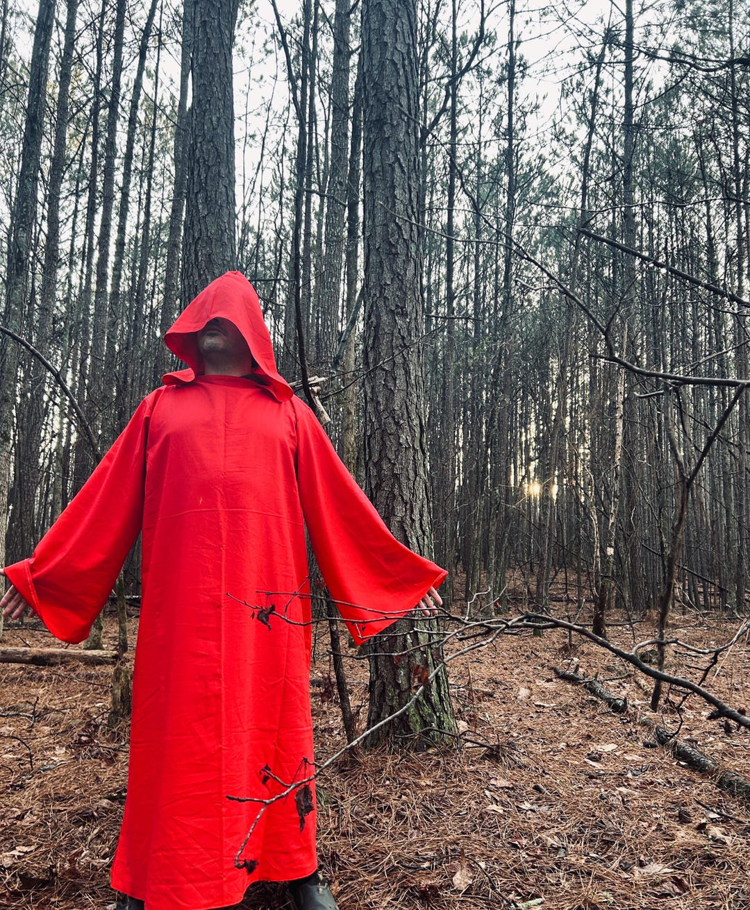 Red Tau Robe Magician Occult Robe Stage Costume Wizard Robe Red Cotton ...