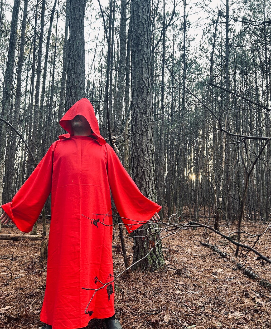 Red Tau Robe Magician Occult Robe Stage Costume Wizard Robe Red Cotton ...