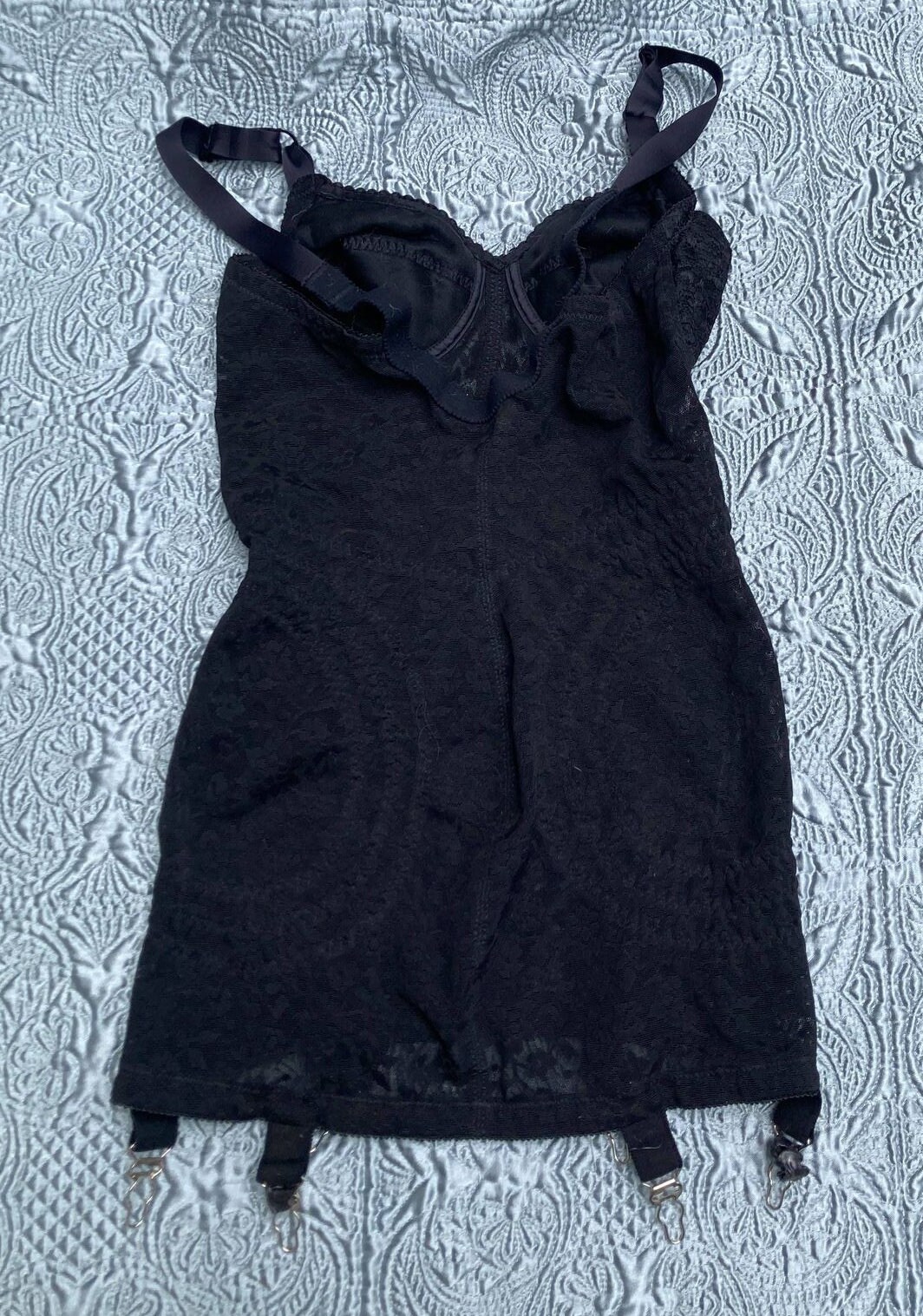 Black Vintage Girdle Shaper Dress Nylon Lace Garters Vintage - Etsy