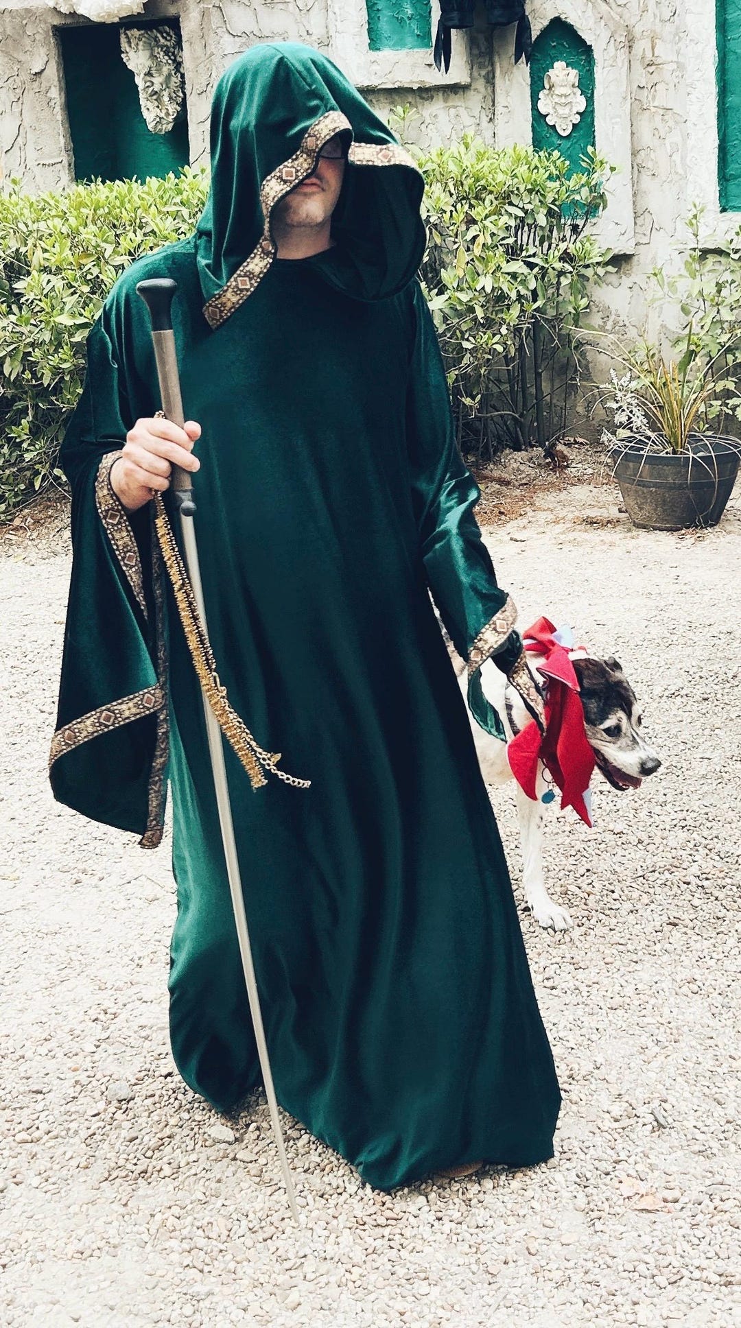 Green Velvet Robe Magician Occult Robe Renaissance Costume Wizard Robe ...