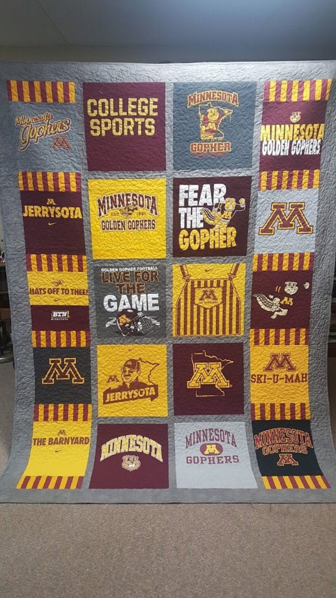 Custom T-shirt Quilt From Scratch- Piecing, Quilting, Binding. Great ...