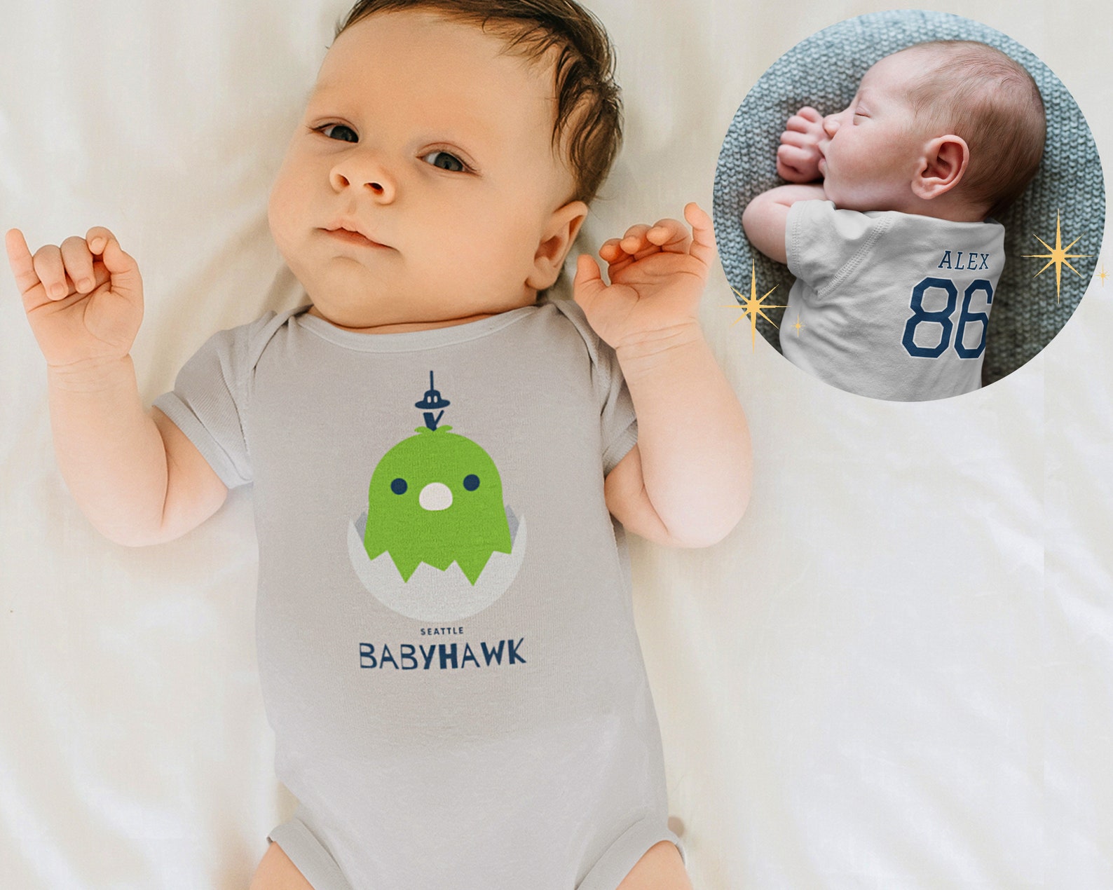 Personalized-customized-seahawk Babyhawk Football Baby Outfit - Etsy