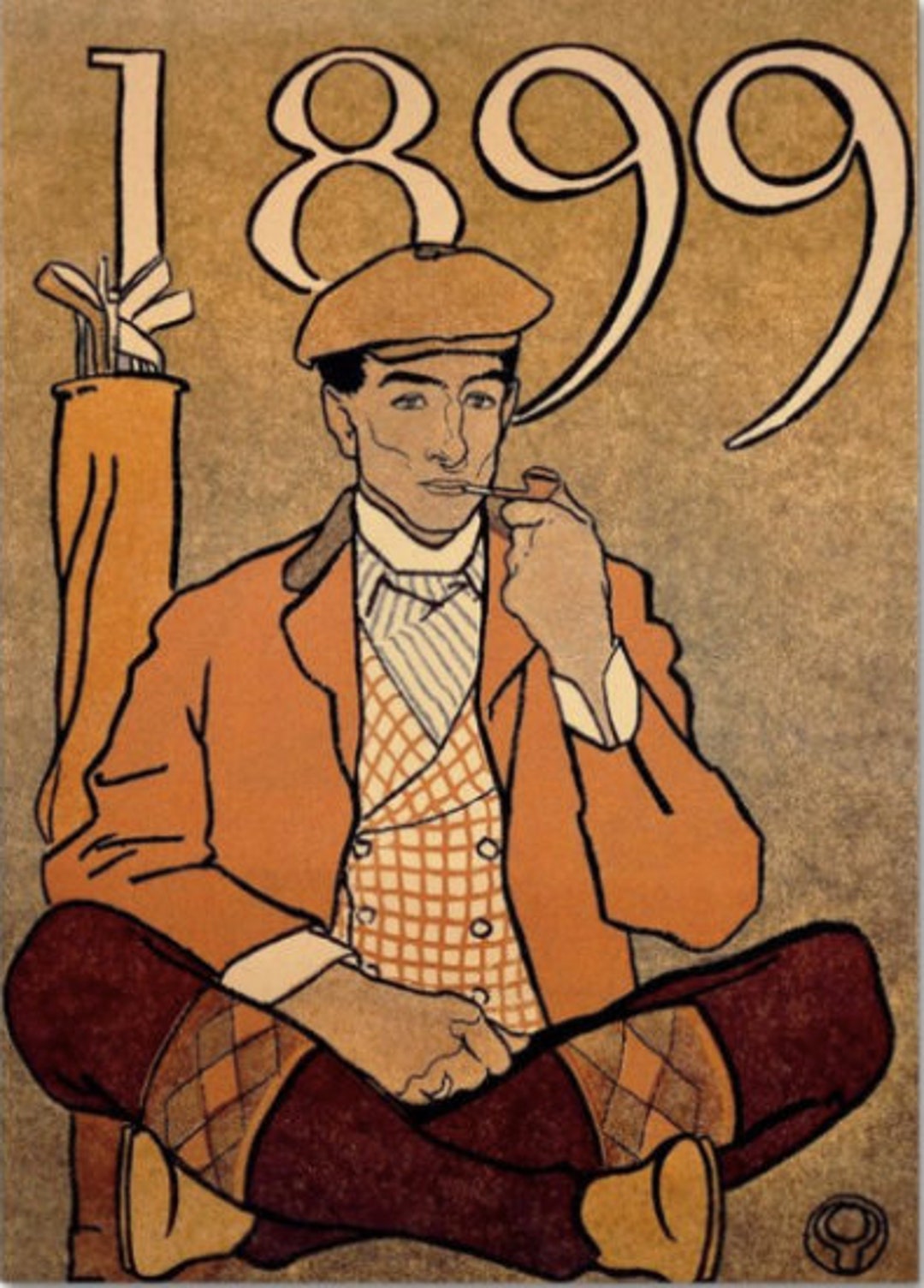 1899 Calendar Vintage Golf Poster - Etsy