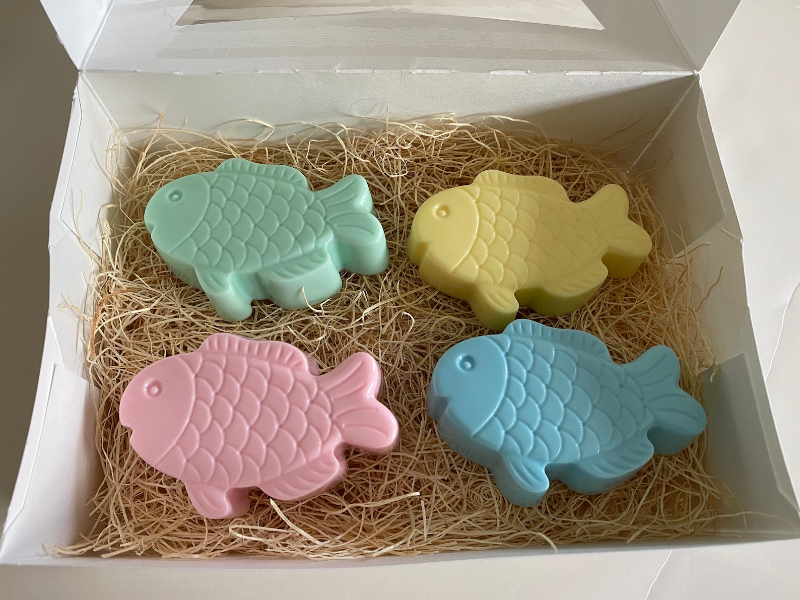 Fish Pastel Soap Four in a Box Pink, Blue, Yellow and Green, Tropical ...