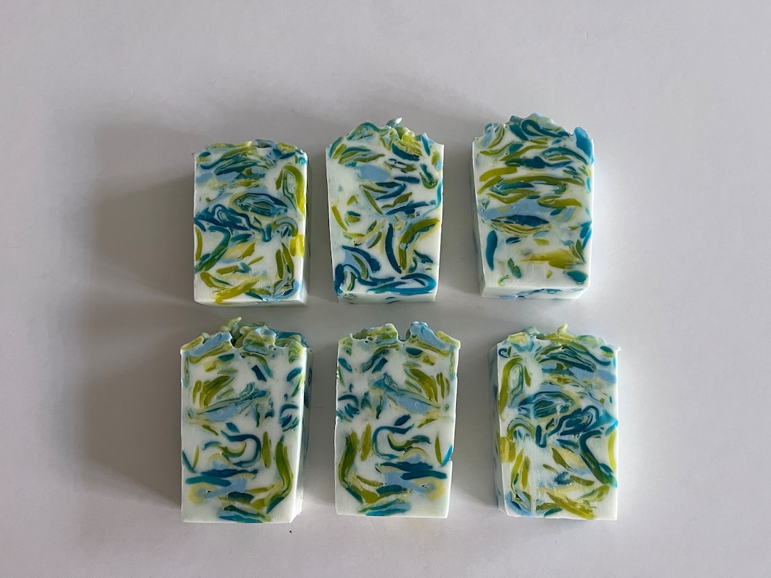 Swirly Yellow and Teal Soap, Scented With Citrus Explosion, Summer Soap ...