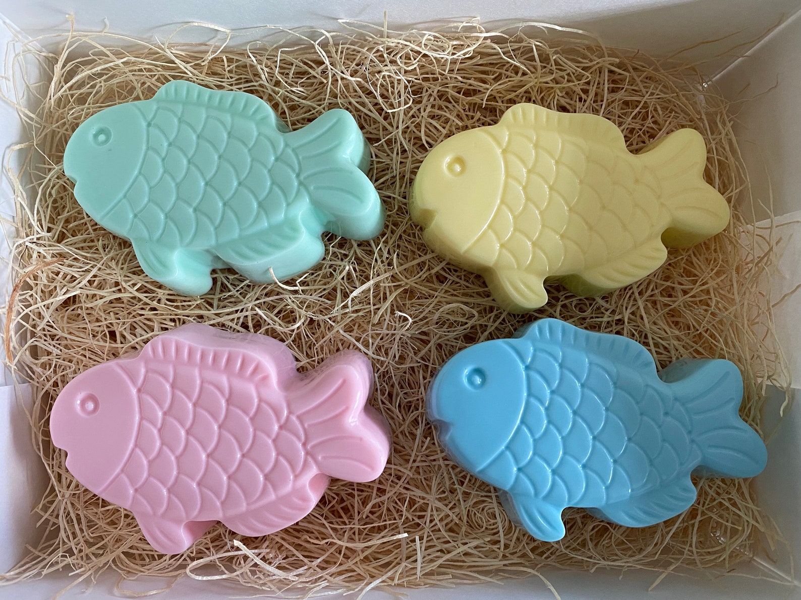 Fish Pastel Soap Four in a Box Pink, Blue, Yellow and Green, Tropical ...