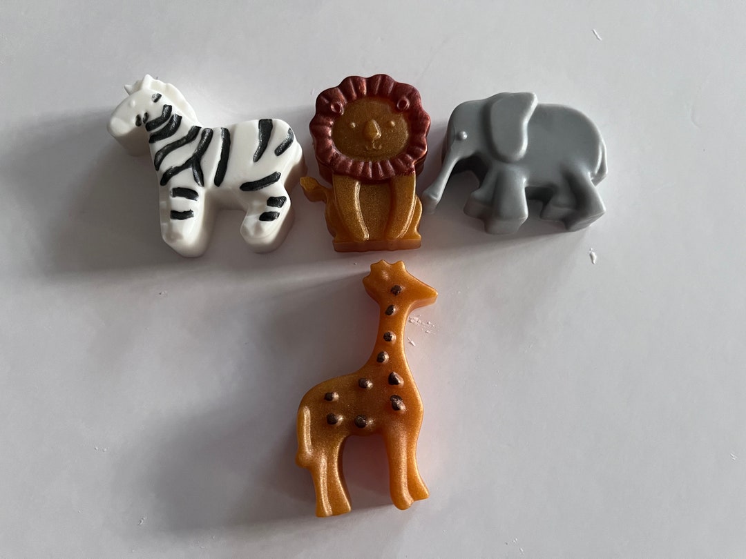 Animals Soap, Set of 4; Elephant, Giraffe, Lion and Zebra, Animal Soap ...