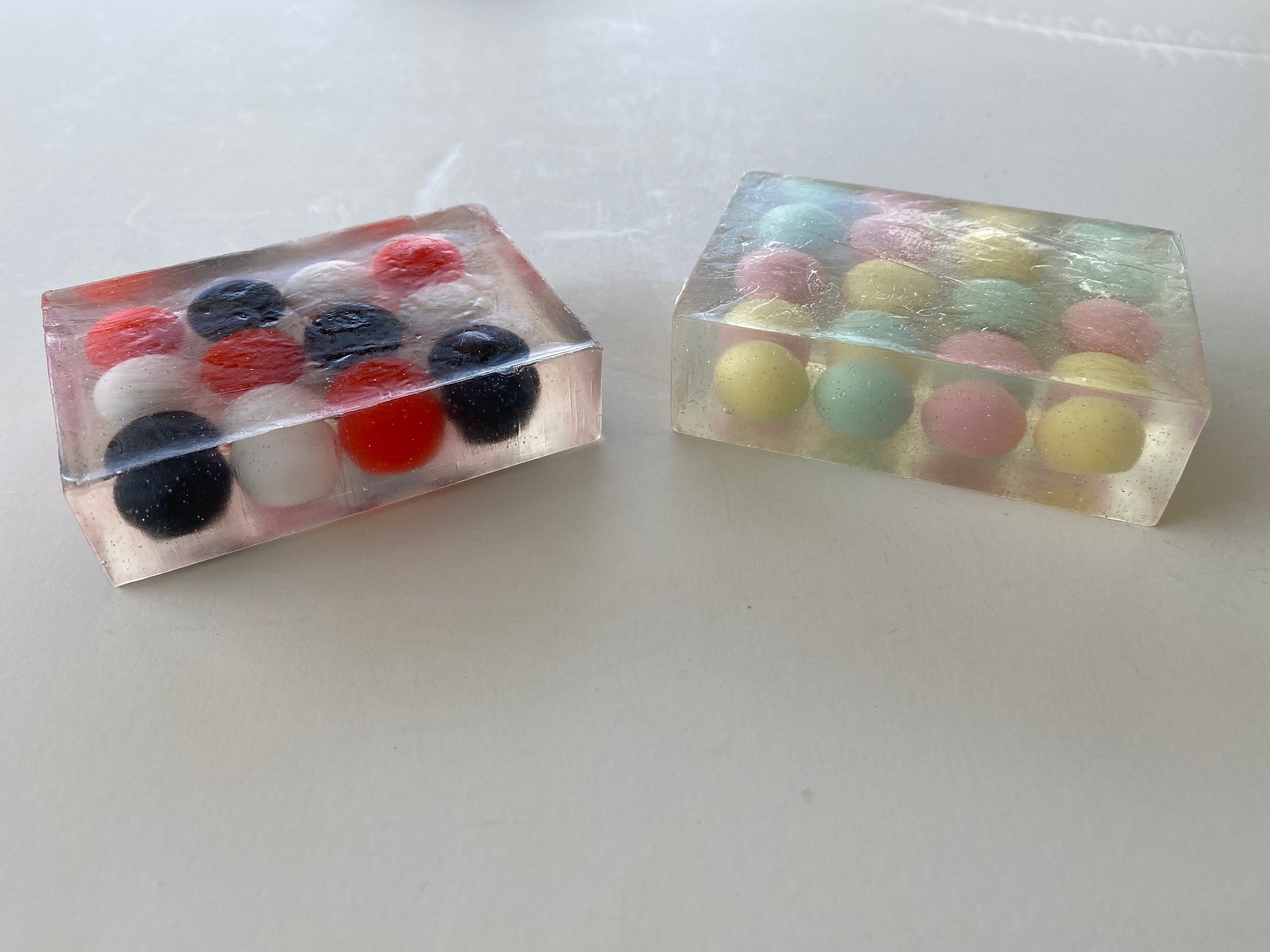 Handmade Decorative Clear Soap Bar With Embedded Balls and - Etsy
