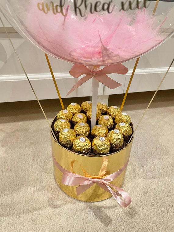 Personalised 10 Hot Air Balloon Gift Hamper With Ferrero Rocher Chocolates Valentines Day Birthday Gift Engagement Baby Announcement Etsy UK