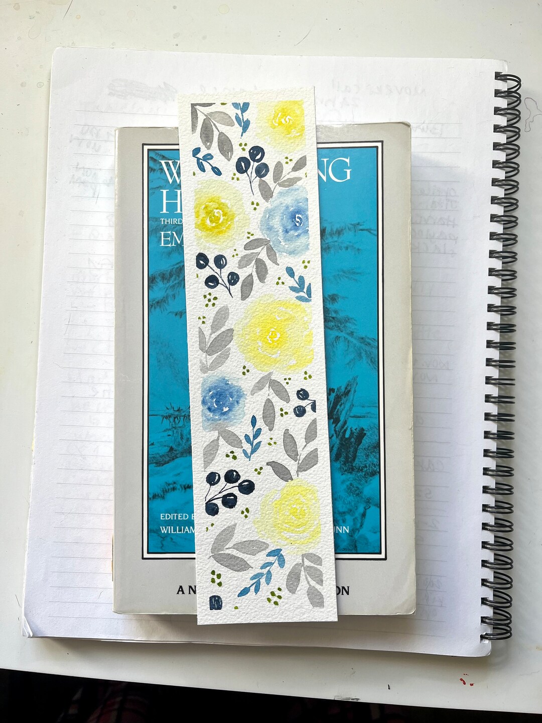 Watercolor Floral Bookmark | Original Hand-painted Bookmark ...