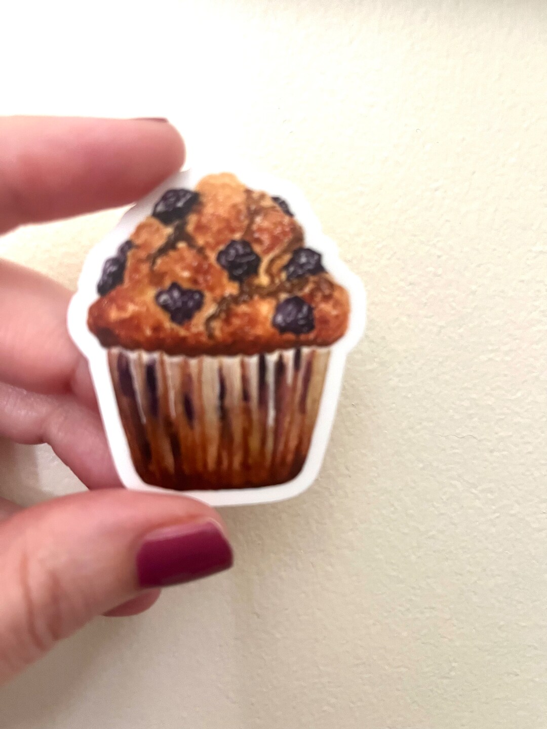 Watercolor Blueberry Muffin Sticker: Hand-painted Vinyl Decal - Etsy