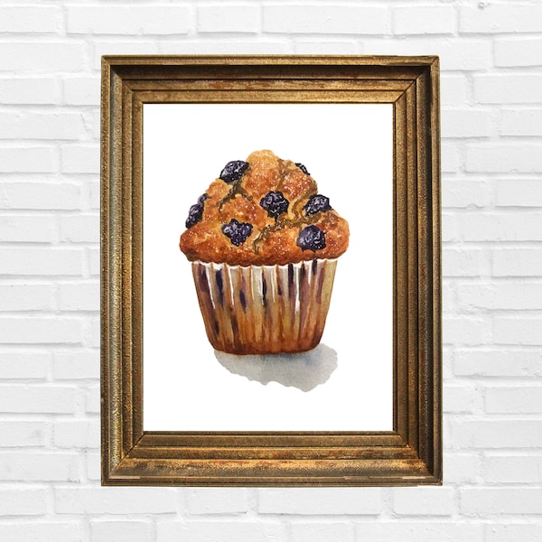 Watercolor Blueberry Print - Etsy