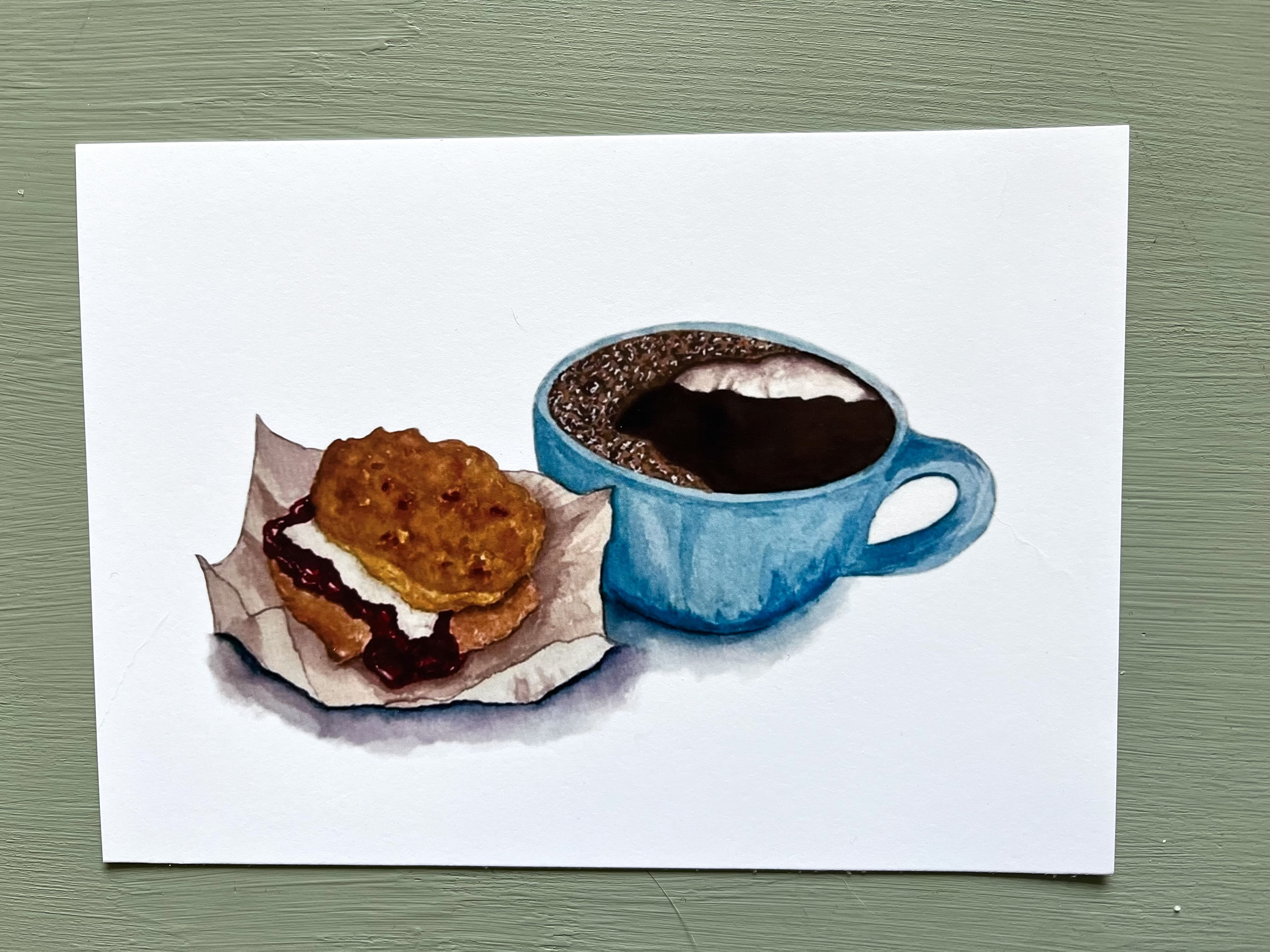 Watercolor Coffee and Scone Print: Whimsical Kitchen Art - Etsy