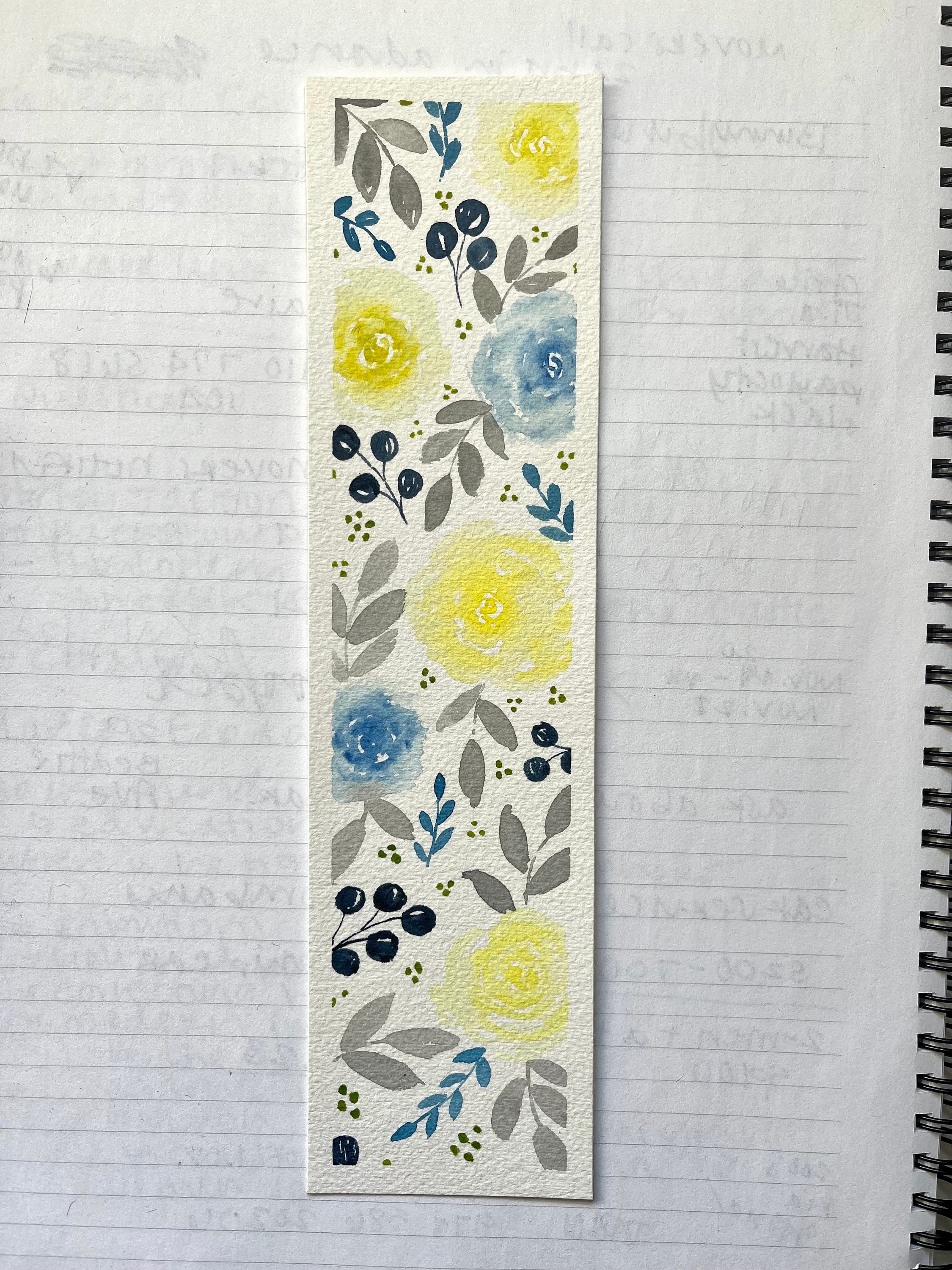 Watercolor Floral Bookmark Original Hand-painted Bookmark - Etsy