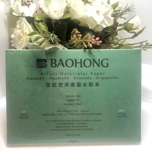 BAOHONG Textured Cold Press Artists Watercolor Paper 100% | Etsy