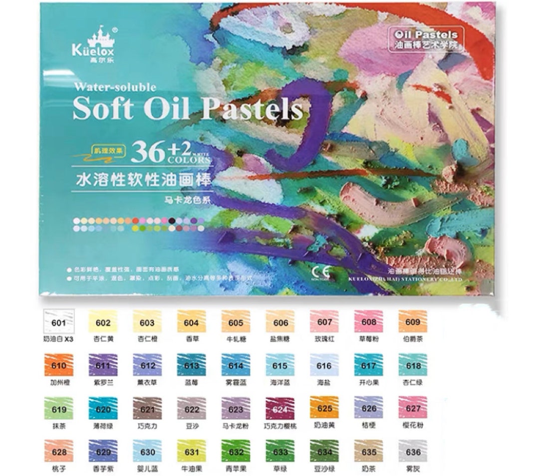 Kuelox Oil Pastels, 362 Macaroon Colors Artist Soft Oil Pastels ...