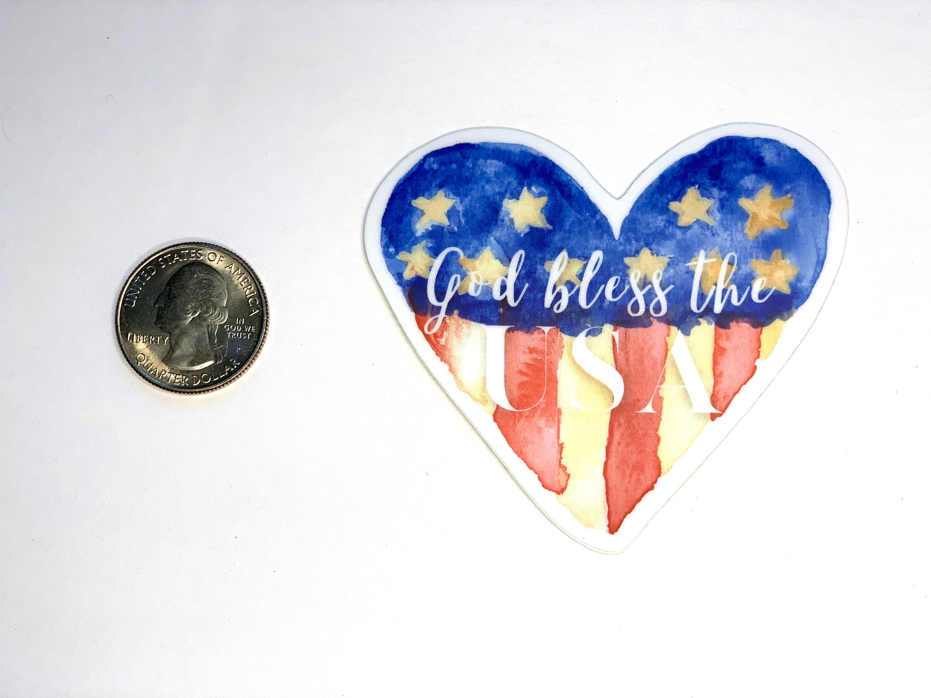 Clear God Bless the USA Sticker, Patriotic Sticker, Yeti Sticker ...