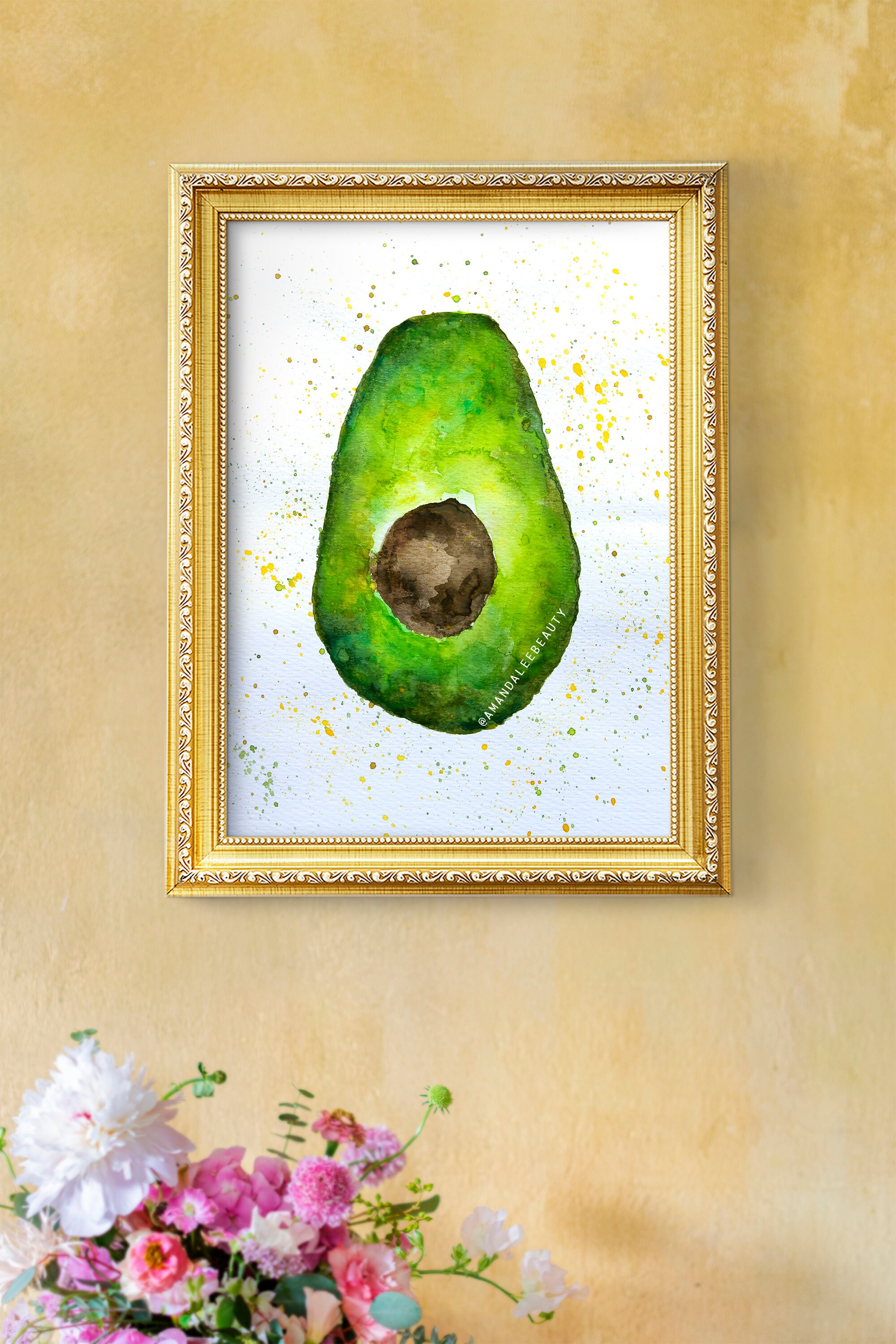 Avocado Watercolor Avocado Painting Avocado Print Avocado - Etsy