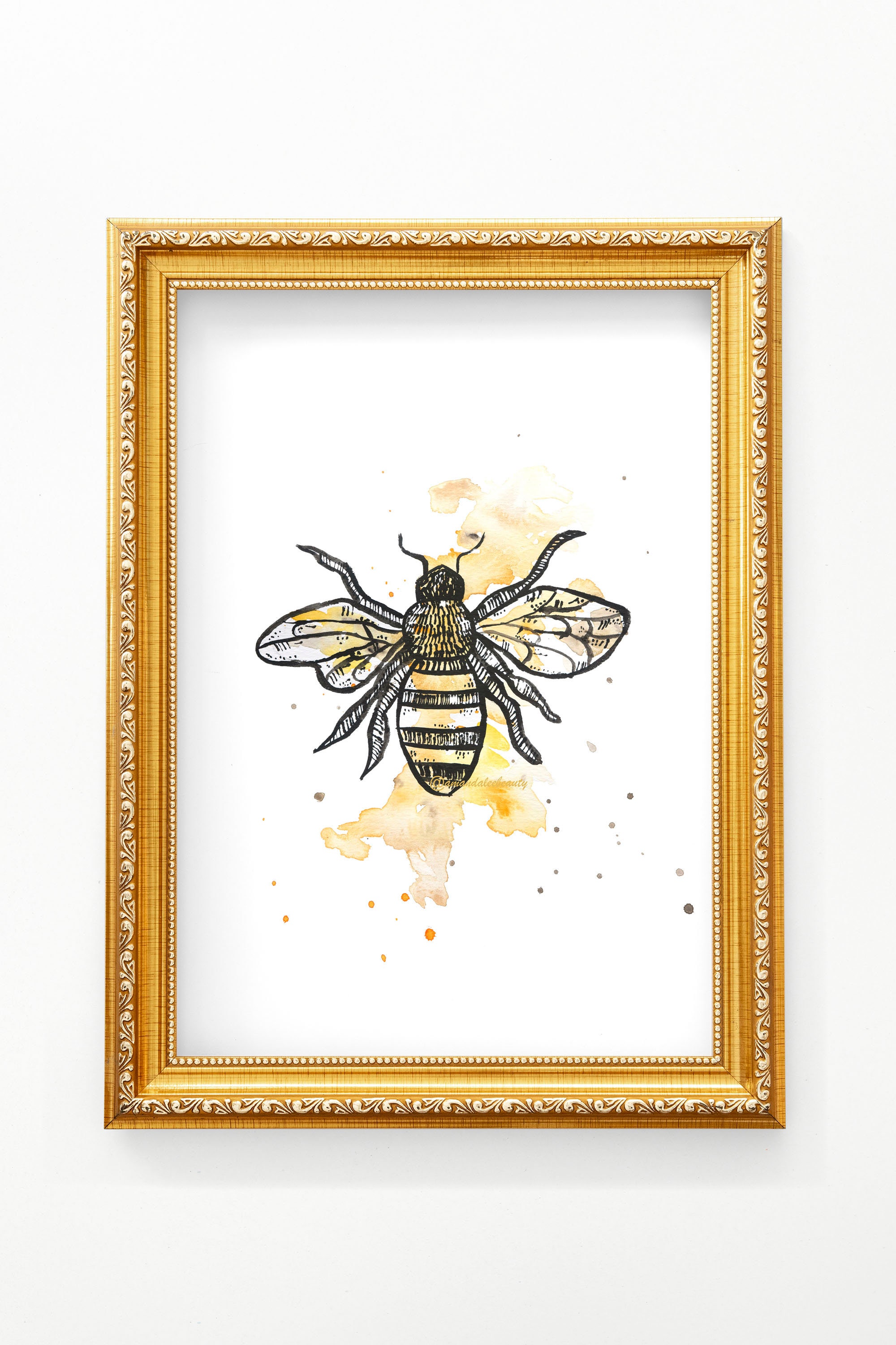 Bee Watercolor, Bee Painting, Bee Print, Bee Wall Decor, Bee Clip Art ...