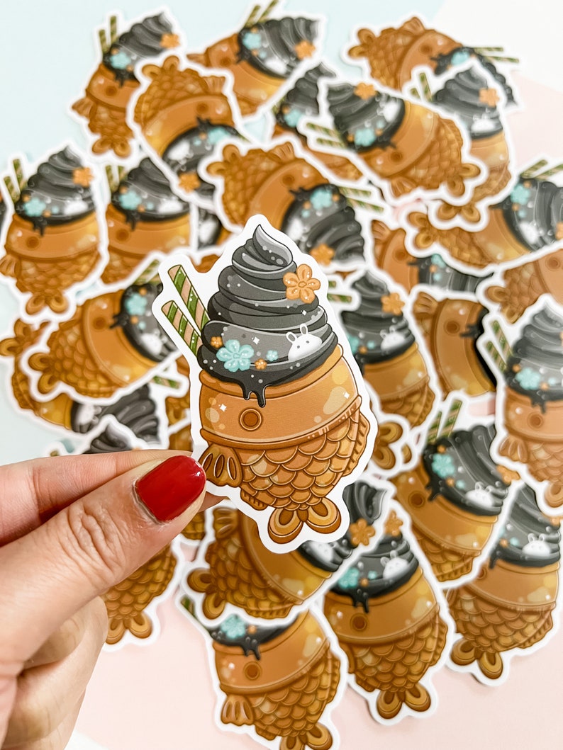 Taiyaki Ice Cream Vinyl Sticker | Japanese Food Stickers - Etsy