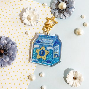 Cute Anime Keychain, Milk Carton Keychain, Cute Charm, Acrylic Keychain ...
