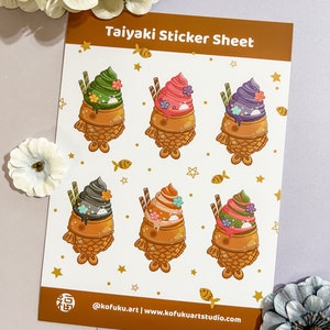 Taiyaki Ice Cream Sticker Sheet, 5x7 Sticker Sheet, Cute Sticker Sheets ...
