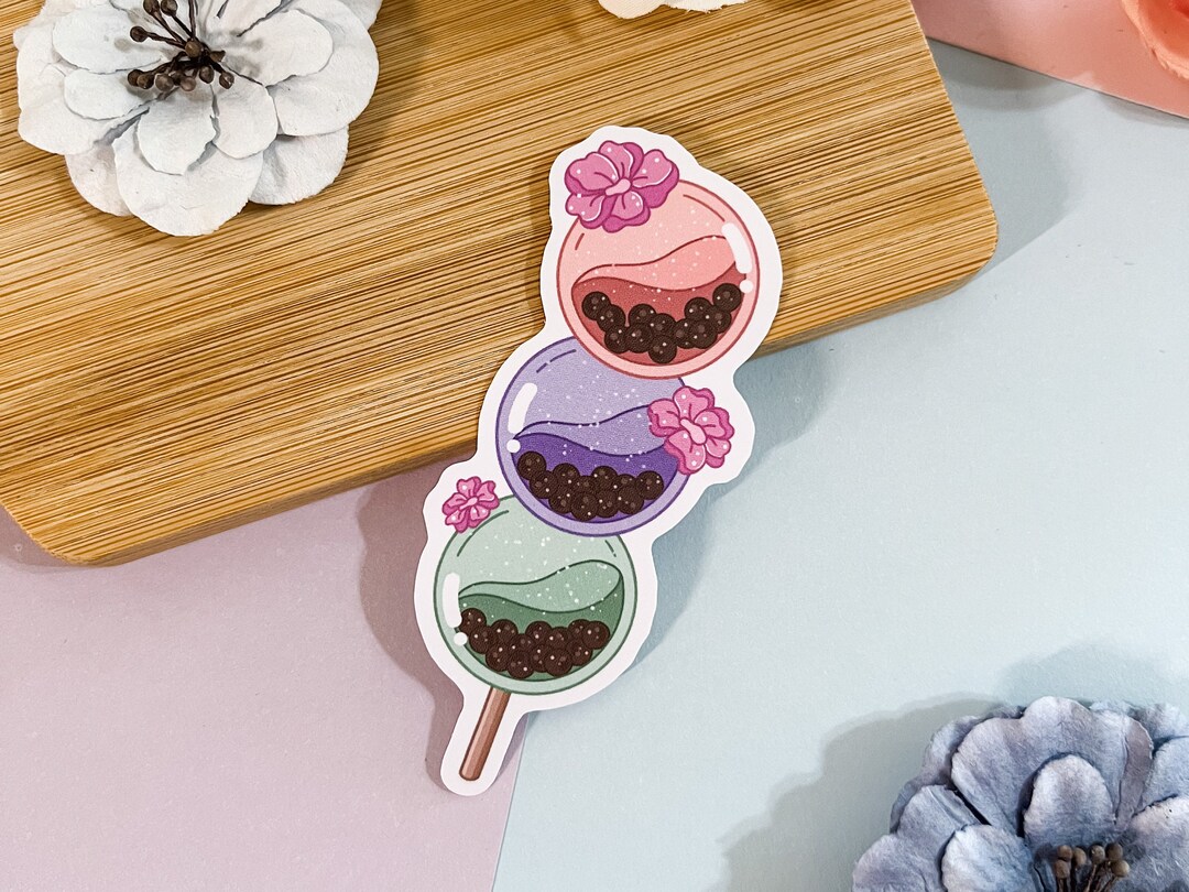Boba Dango Vinyl Sticker, Dango Sticker, Japanese Snack Sticker, Kawaii ...