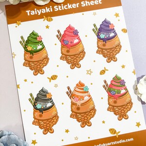 Taiyaki Ice Cream Sticker Sheet, 5x7 Sticker Sheet, Cute Sticker Sheets ...