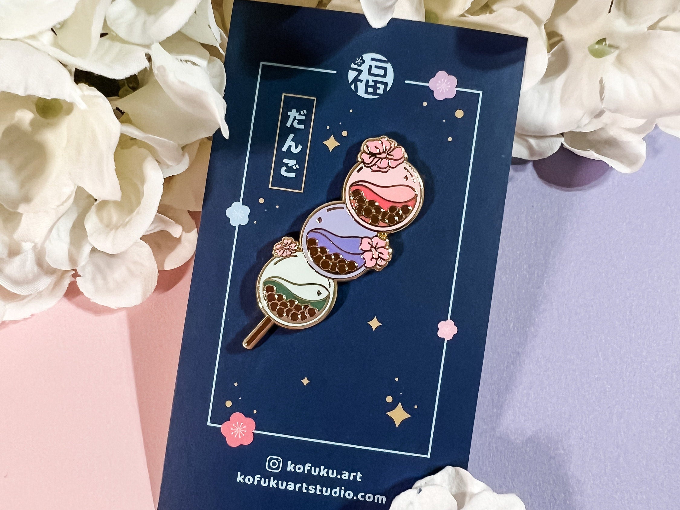Cute Enamel Pin Boba Dango Cute Gift Hard Enamel Pin Kawaii Aesthetic ...