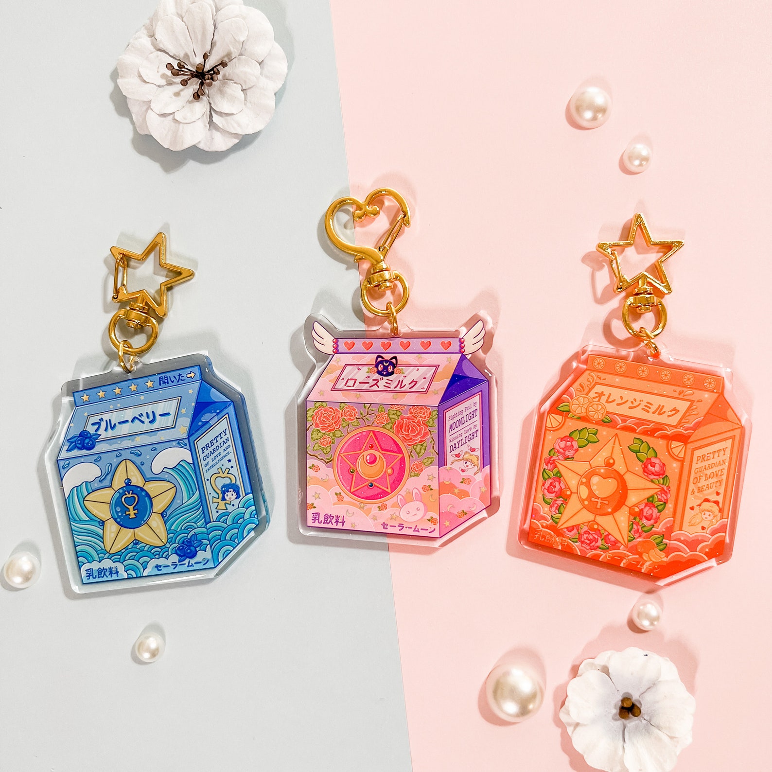 Cute Anime Keychain Milk Carton Keychain Cute Charm Acrylic - Etsy