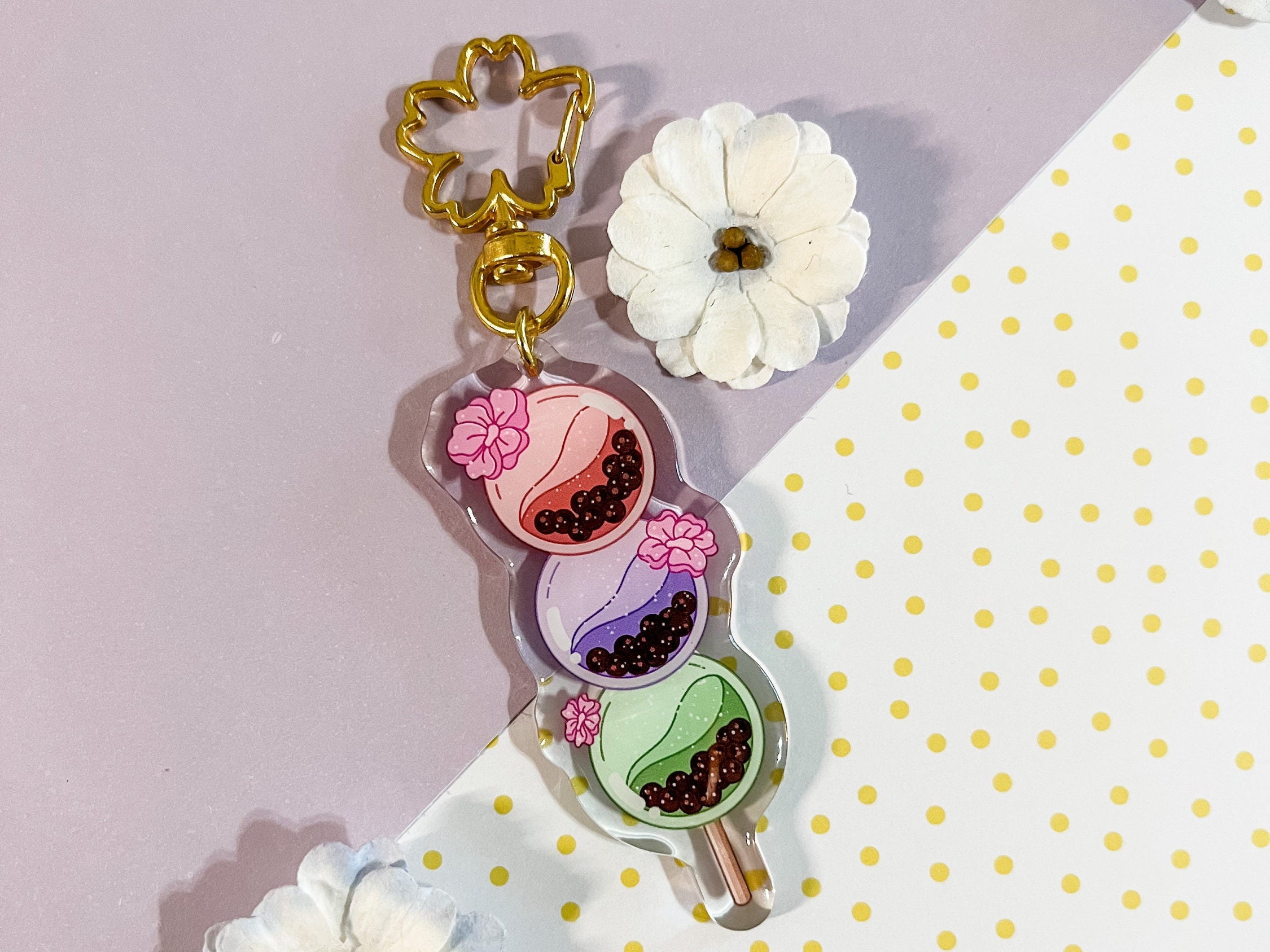 Boba Dango Acrylic Keychain, Boba Keychain, Dango Keychain, Boba Lover ...