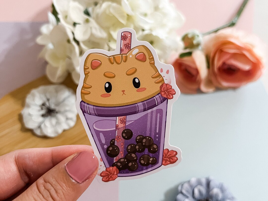 Taro Boba Tea Cute Vinyl Sticker Fun Stickers Boba Tea - Etsy
