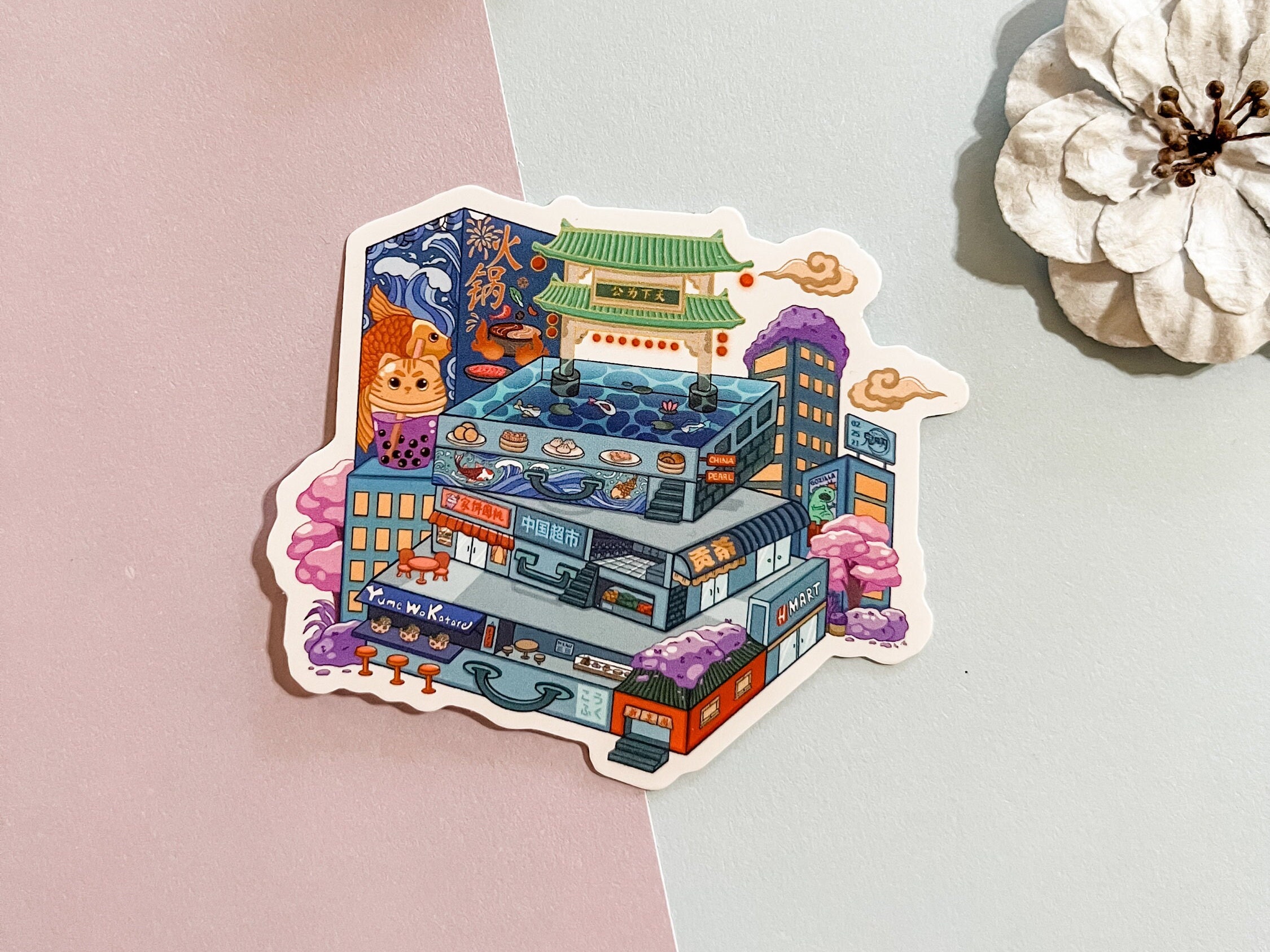 Chinatown Vinyl Sticker Boston Chinatown Cute Sticker Chinatown ...