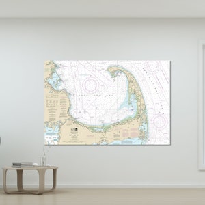 CUSTOM Nautical Map / Chart - Printed on Canvas, Acrylic, or Metal ...