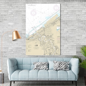Cleveland, Ohio, Cuyahoga River, Cleveland Harbor Nautical Map / Chart ...
