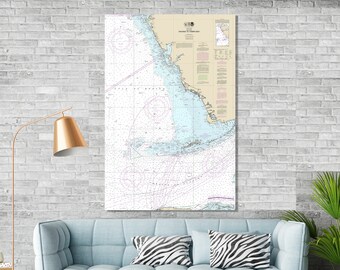 Naples & Marco Island Florida Nautical Map / Chart Canvas | Etsy