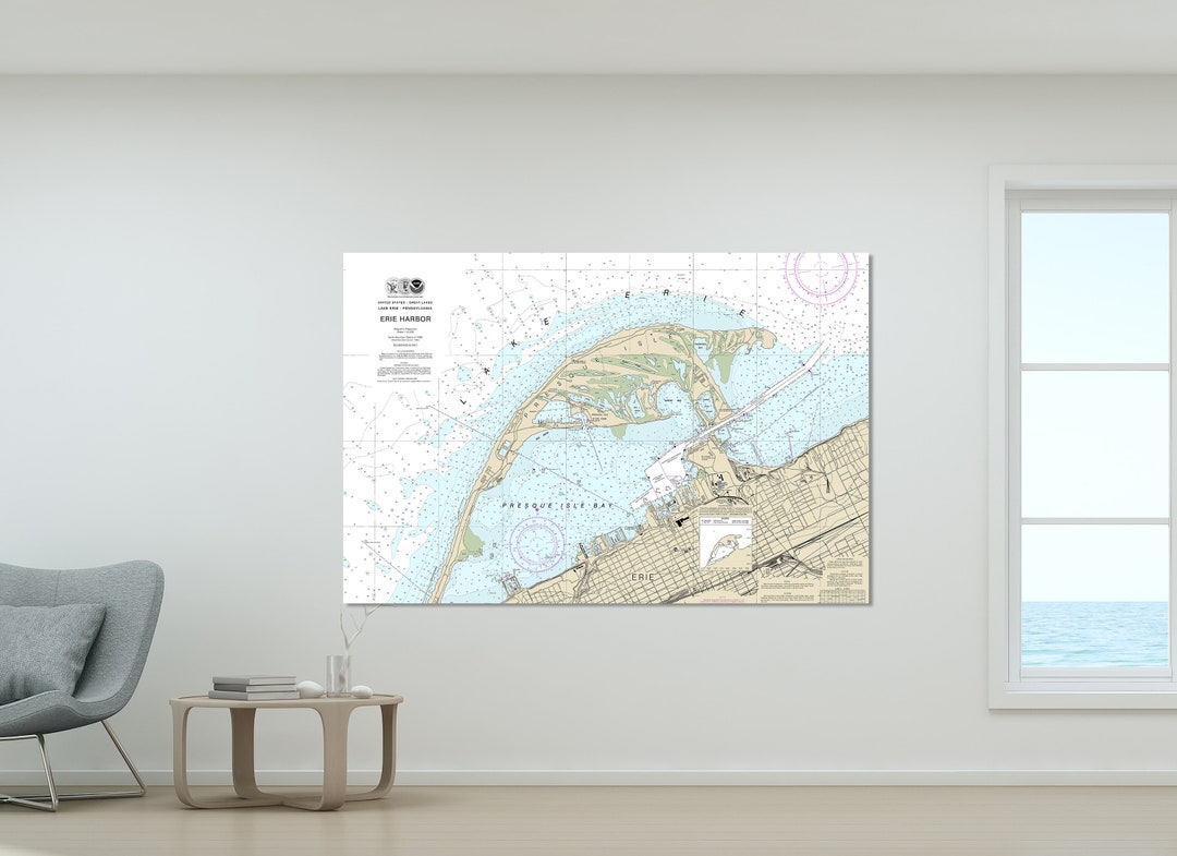 Erie Harbor, Presque Isle Bay, Pennsylvania Nautical Map / Chart ...