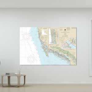 CUSTOM Nautical Map / Chart - Printed on Canvas, Acrylic, or Metal ...