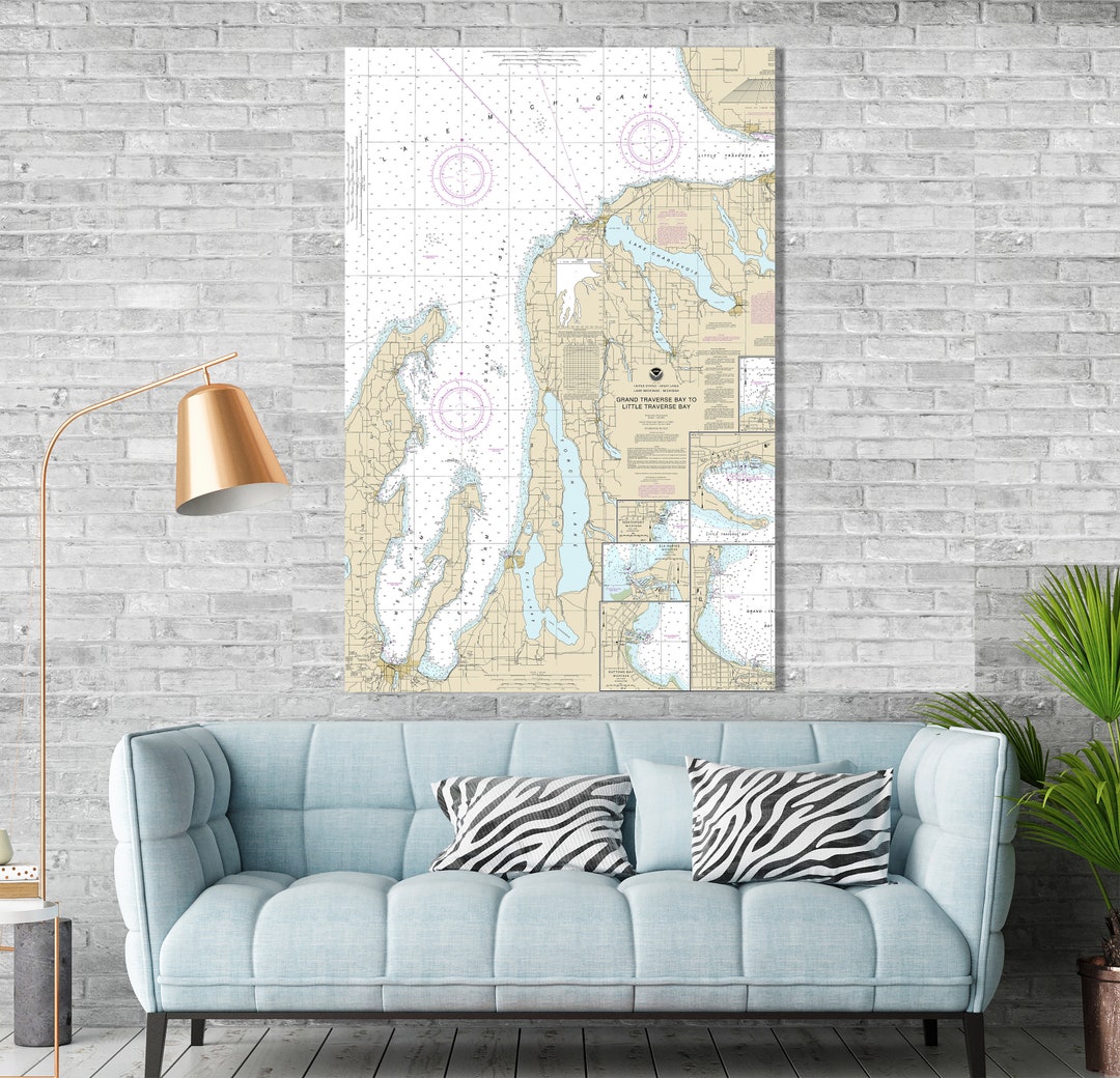 CUSTOM Nautical Map / Chart - Printed on Canvas, Acrylic, or Metal ...