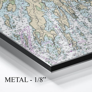 CUSTOM Nautical Map / Chart - Printed on Canvas, Acrylic, or Metal ...