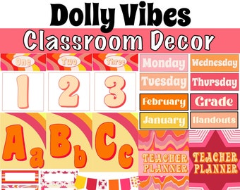 Dolly Parton Retro Groovy Vibes Posters Bulletin Board Kit Bundle, Easy ...