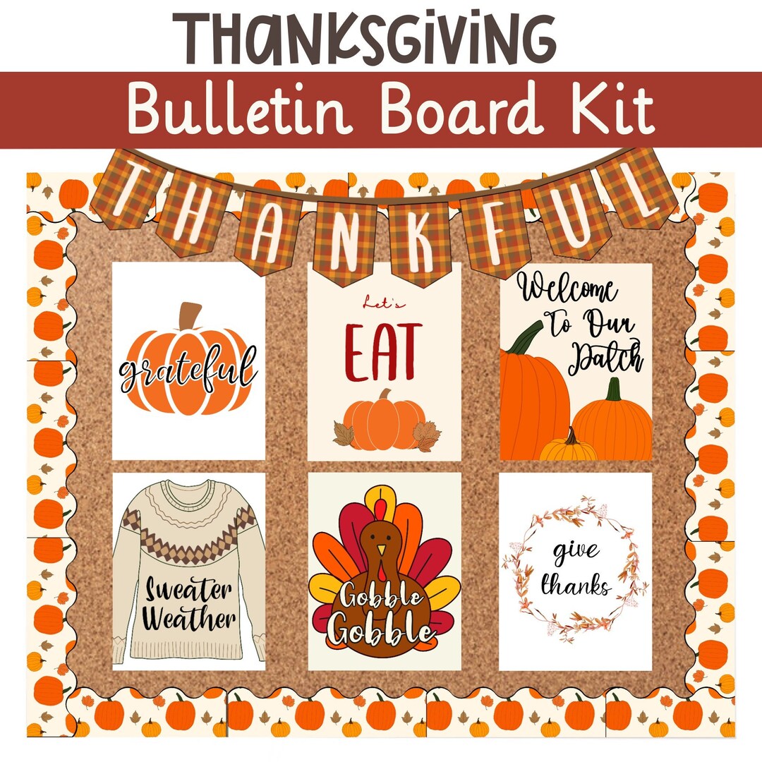 Thanksgiving Theme Classroom Decor Bundle Bulletin Board Kit| Farmhouse ...