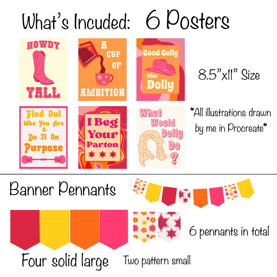 Dolly Parton Retro Groovy Vibes Posters Bulletin Board Kit Bundle, Easy ...