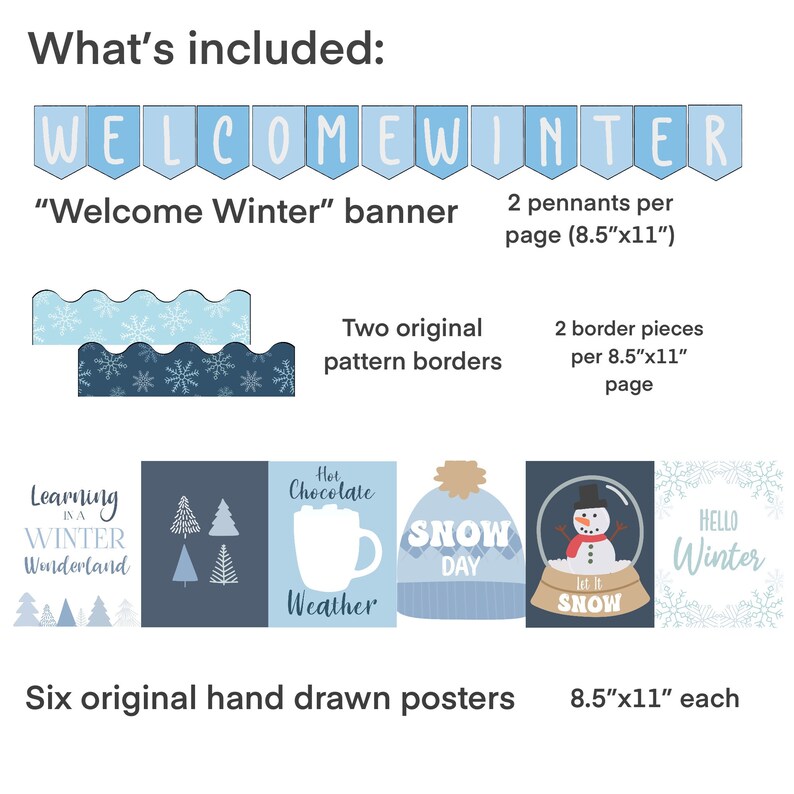 Winter Theme Classroom Decor Bundle Bulletin Board Kit| Farmhouse ...