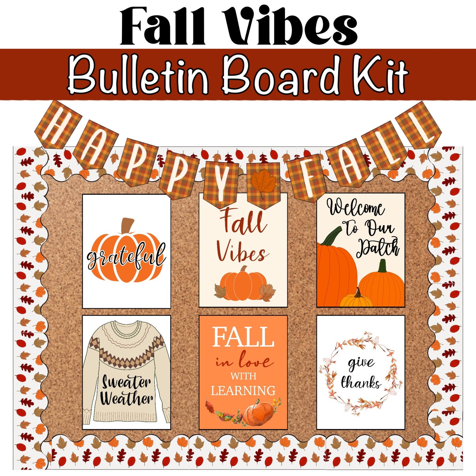 Fall Theme Classroom Decor Bundle Bulletin Board Kit| Farmhouse ...