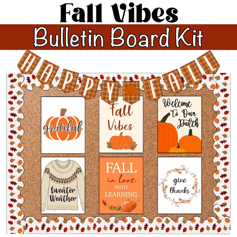 Fall Theme Classroom Decor Bundle Bulletin Board Kit| Farmhouse ...