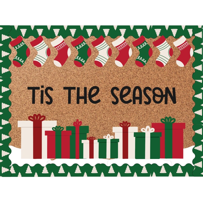 Christmas Bulletin Board Kit | Tis the Season | Christmas | Stockings ...