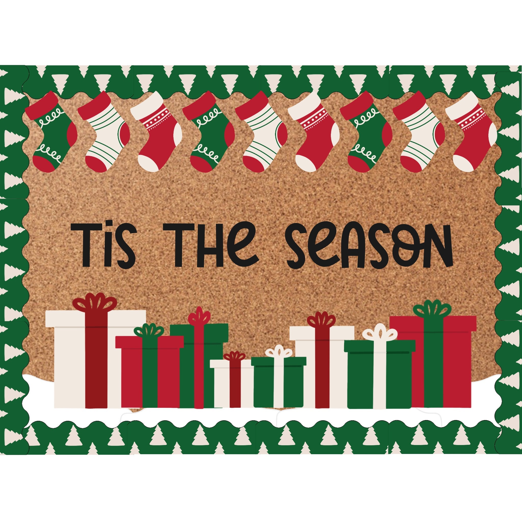 Christmas Bulletin Board Kit | Tis the Season | Christmas | Stockings ...
